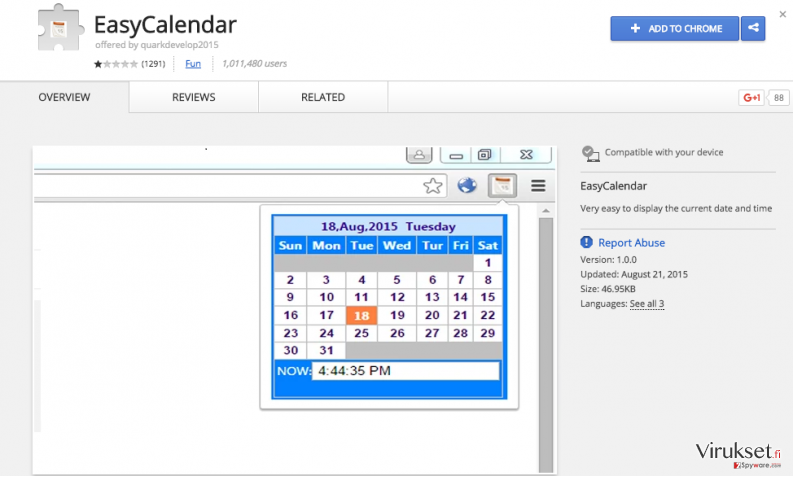 Poista EasyCalendar mainokset (Poisto-ohjeet)
